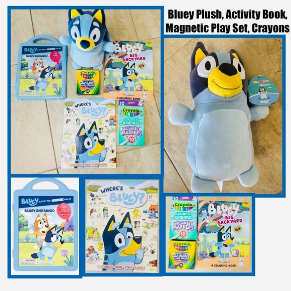 Bluey | Toys | Bluey Plush Wheres Bluey Activity Book Magnetic Play Set ...